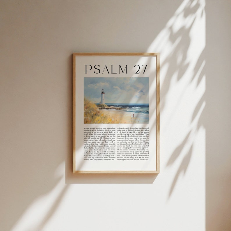 Psalm 27 Poster | Vintage Scripture Wall Art | Christian Printable ...
