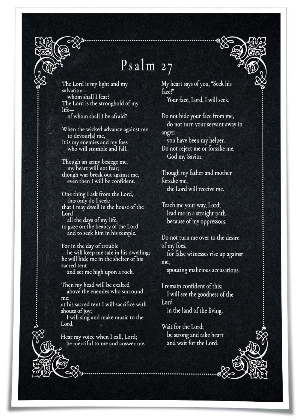 Psalm 27 Prayer Wall Art Bible Verse Poster Vintage Scripture Wall ...