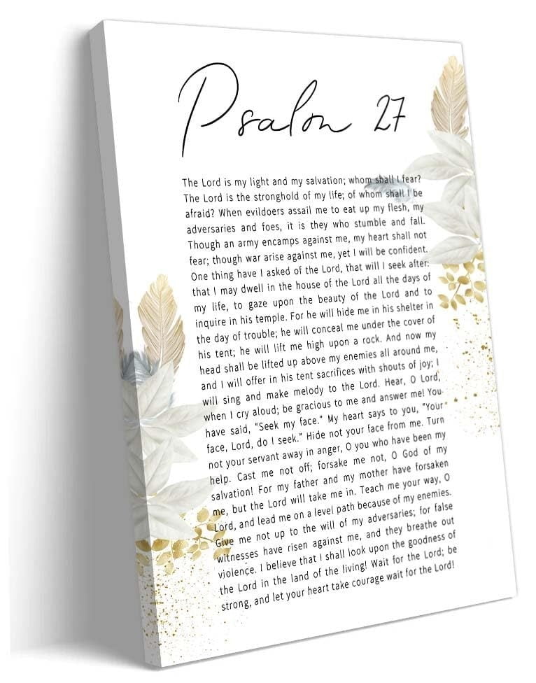 Psalm 27 Wall Art Bible Verse Poster Prints Religious Christian Quotes ...