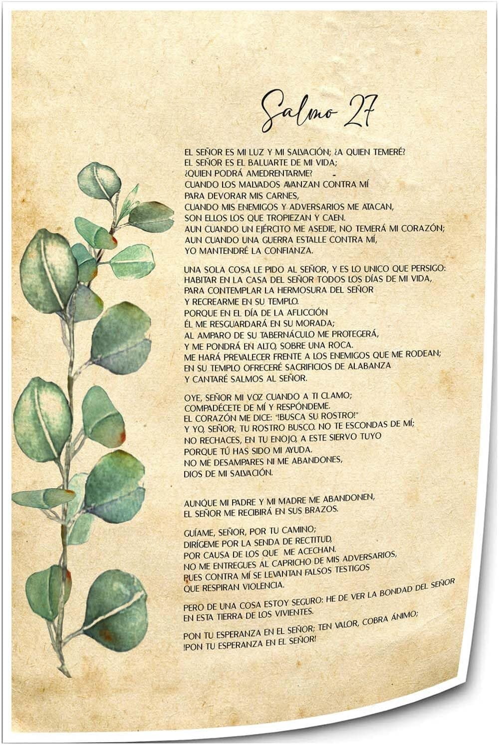 Psalm 27 Wall Art Spanish Bible Verse Wall Art Quote Posters Art Prints ...