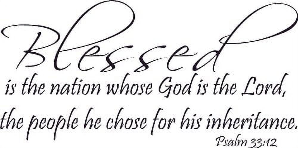 Psalm 33:12, Vinyl Wall Art, Blessed Is the Nation Whose God Is the ...