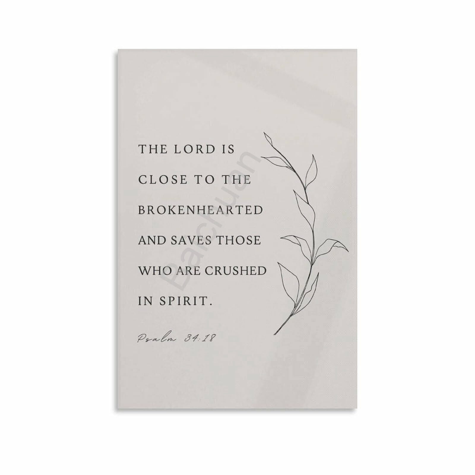 Psalm 34 18 Bible Verse Christian Wall Art Poster 6 Canvas Painting ...