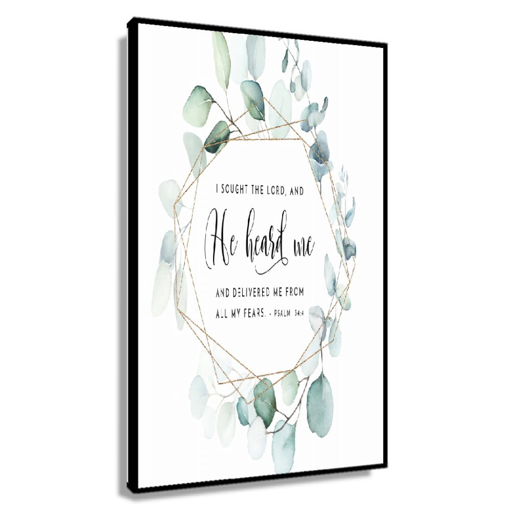 Psalm 34 4 He Heard Me Bible Verse Wall Art, Printable Wall Art ...