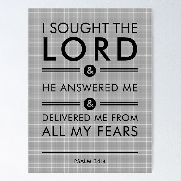 Psalm 34-4 - Spiritual Wall Art - Bible Verses Art - Minimalist ...