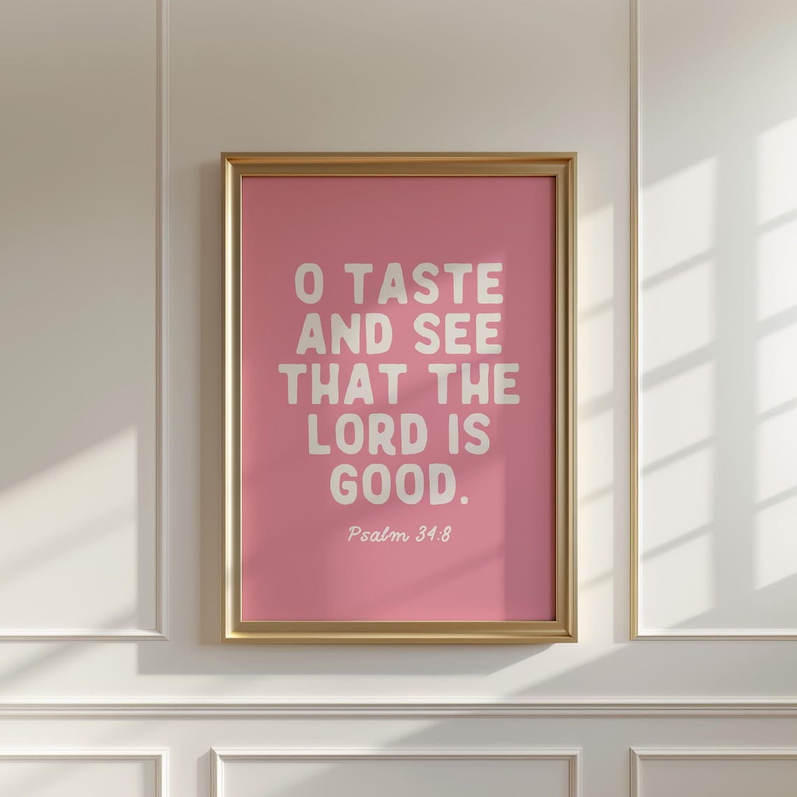 Psalm 34:8, Christian Wall Art, Bible Verse Print, Christian Quote ...