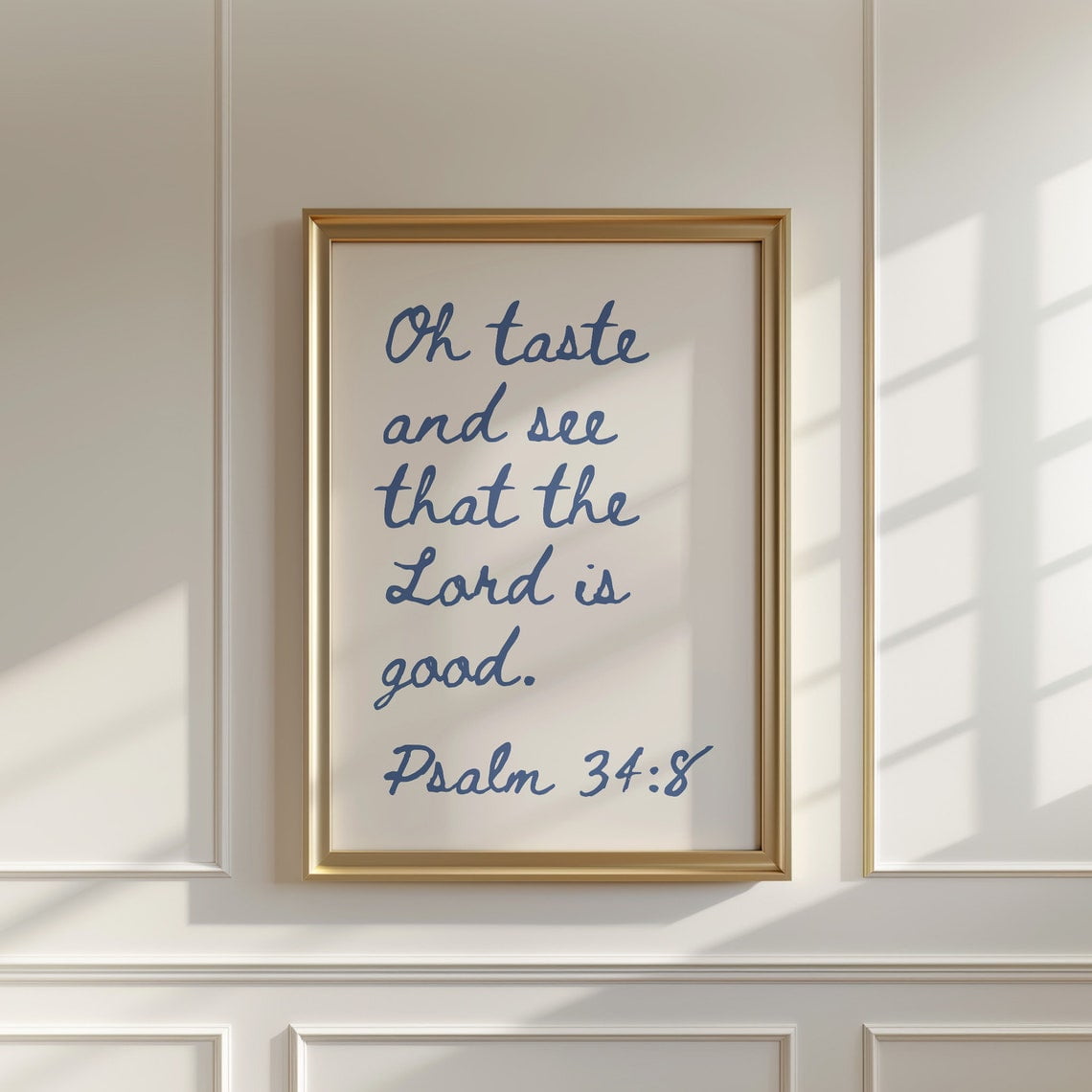 Psalm 34:8 Christian Wall Art Bible Verse Quote Coastal Granddaughter ...