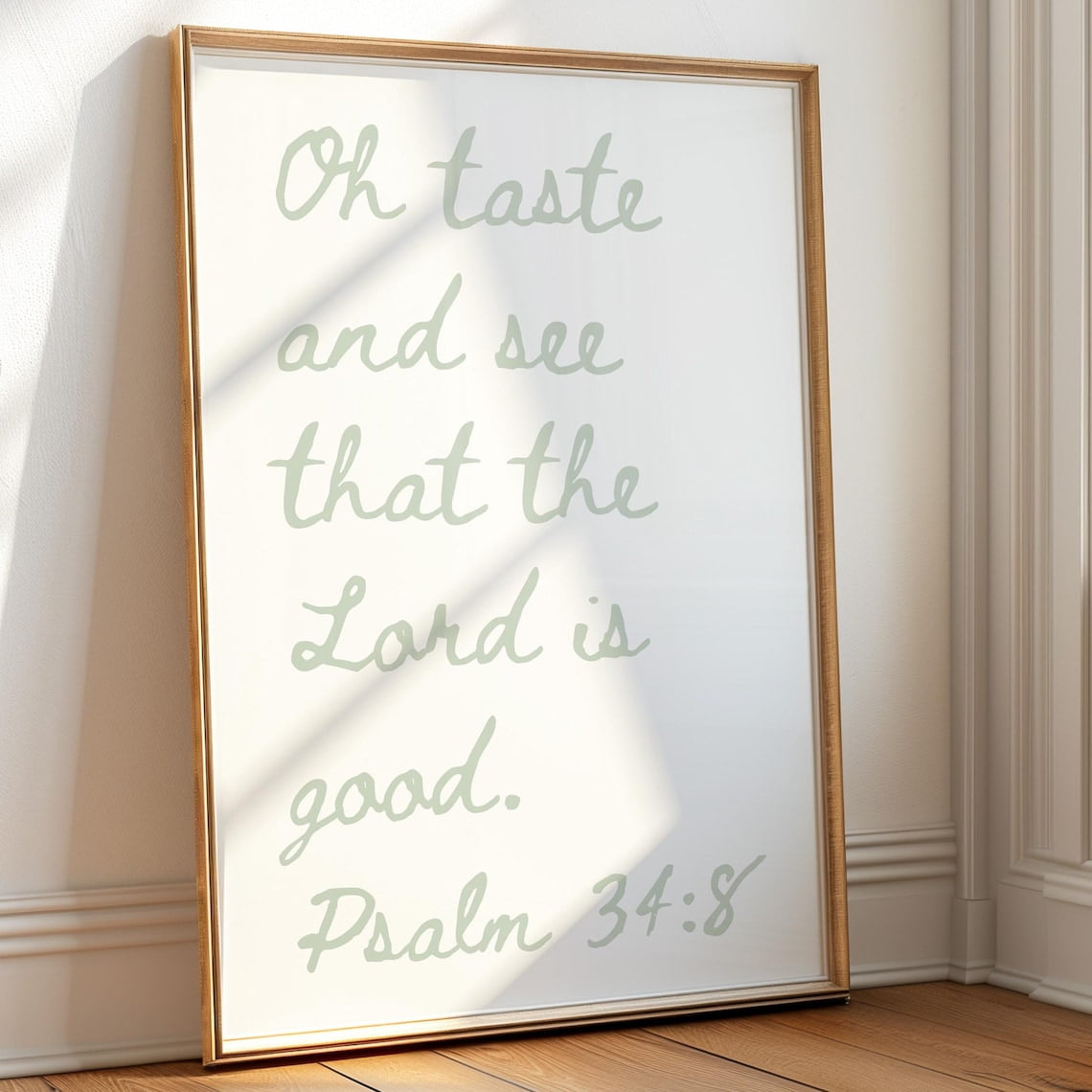 Psalm 34:8 Christian Wall Art Bible Verse Quote Coastal Granddaughter ...