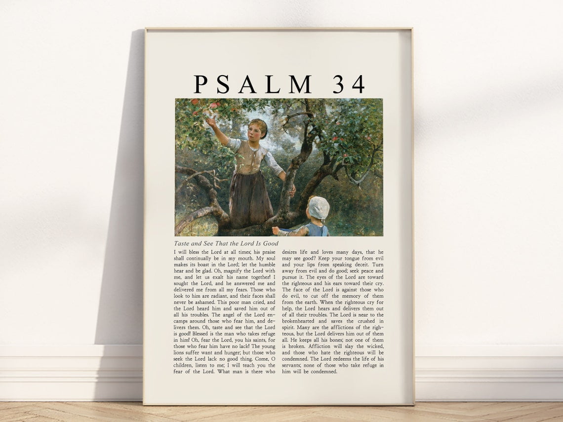 Psalm 34 Taste And See That The Lord Is Good Bible Verse Wall Art ...