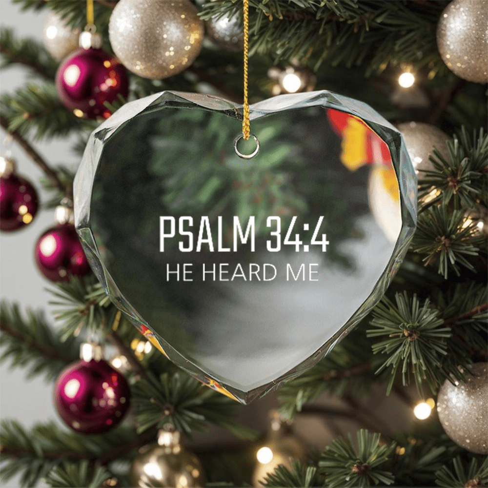 Psalm 344 - He Heard Me Bible Religious Verse Ornament, Home Decoration ...