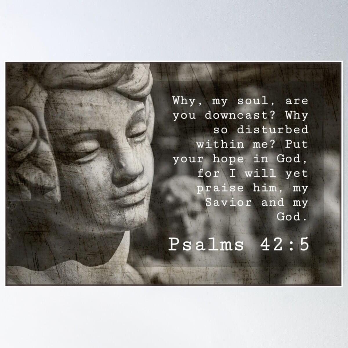 Psalm 42:5 Poster Wall Art, Modern Wall Decor For Living Room Bedroom ...