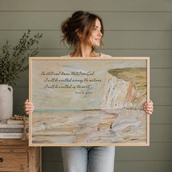 Psalm 46:10 Coastal Scripture Print, Unframed Paper Poster 24x36in ...