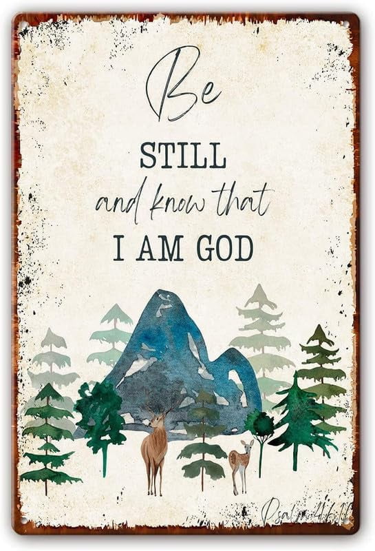 Psalm 46:10 Metal Tin Sign Bible Verses Wall Decor Scripture Wall Art ...