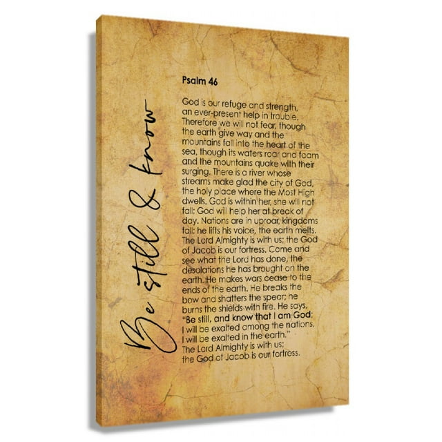 Psalm 46 Bible Scripture Wall Art Bible Poster Nature Painting Canvas ...
