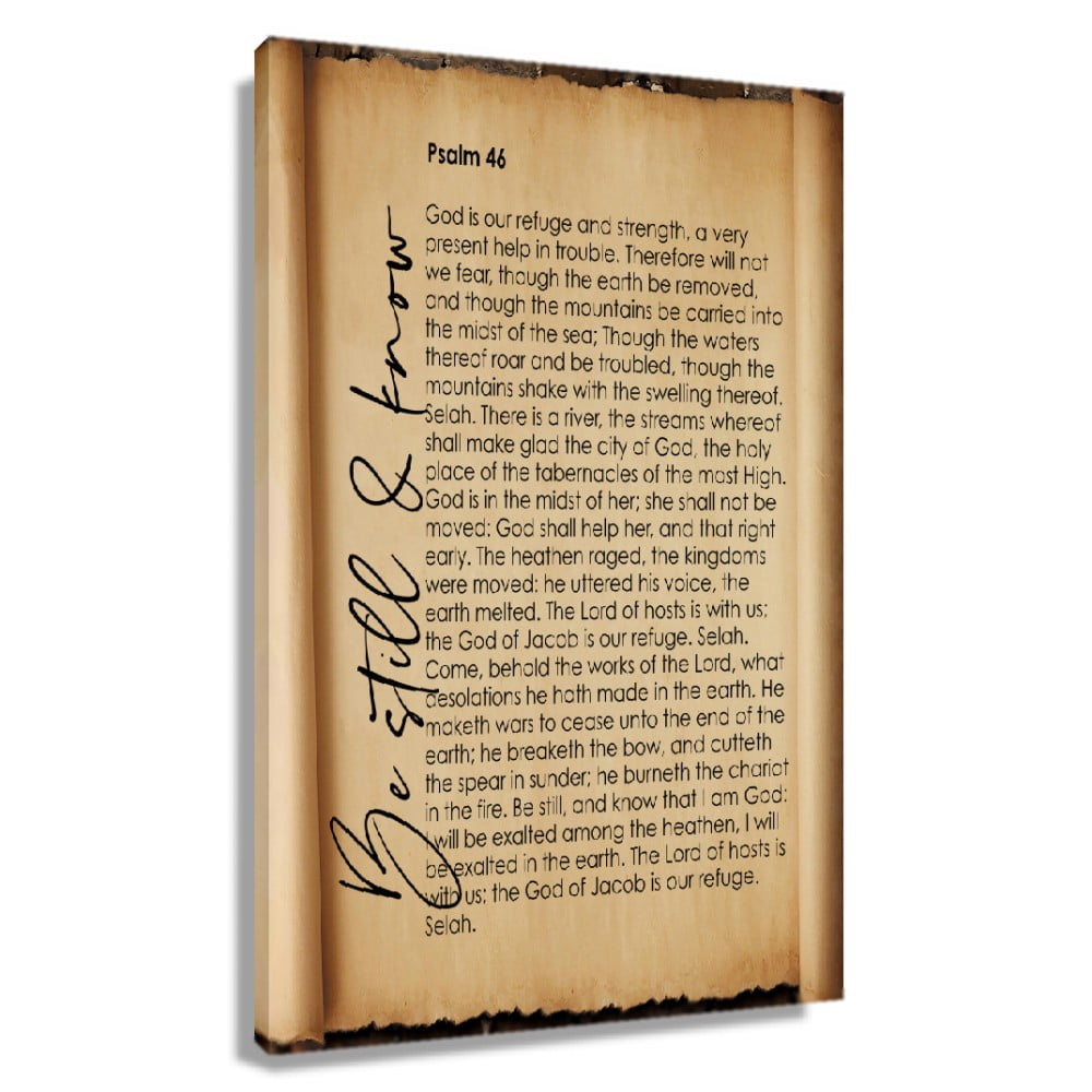 Psalm 46 Bible Verse Wall Art Vintage Scripture Posters Poster Nature ...