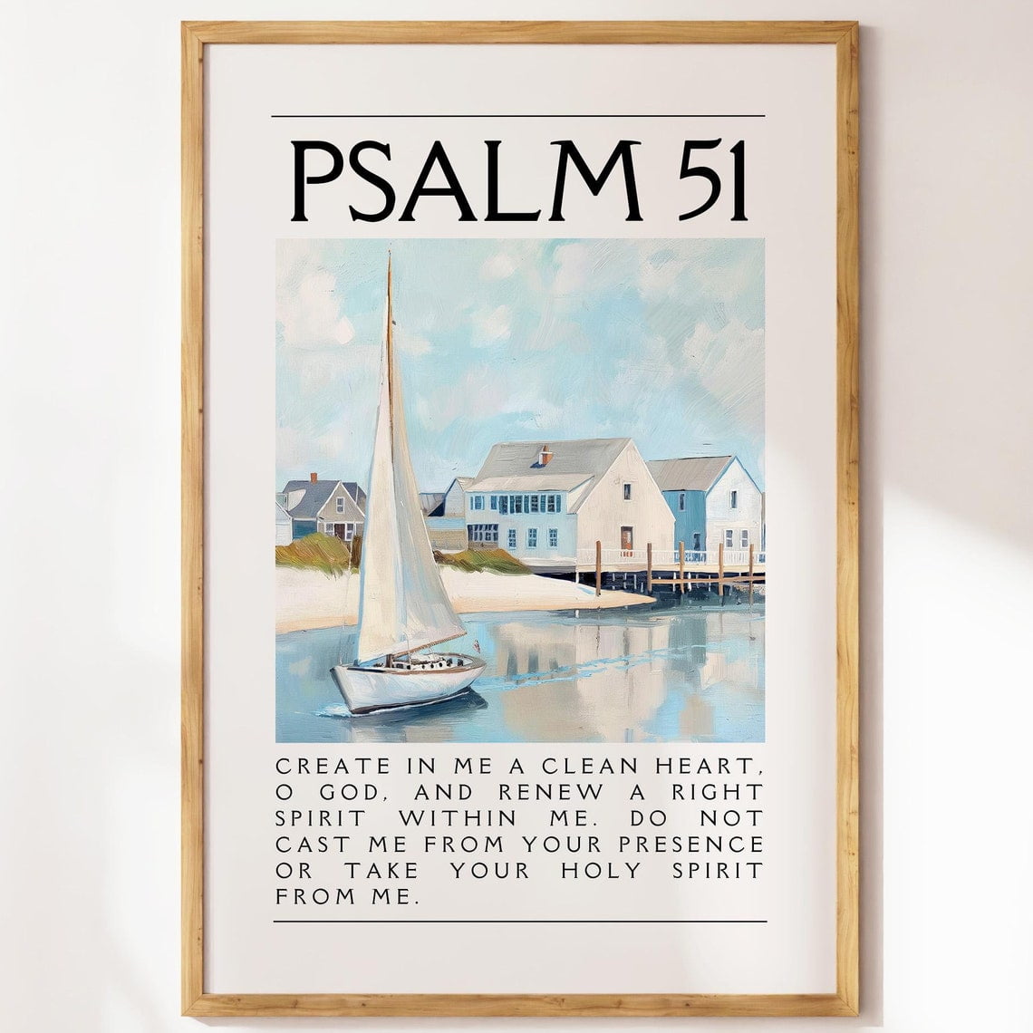 Psalm 51 Christian Poster, Christian Wall Art, Bible Verse Wall Art ...