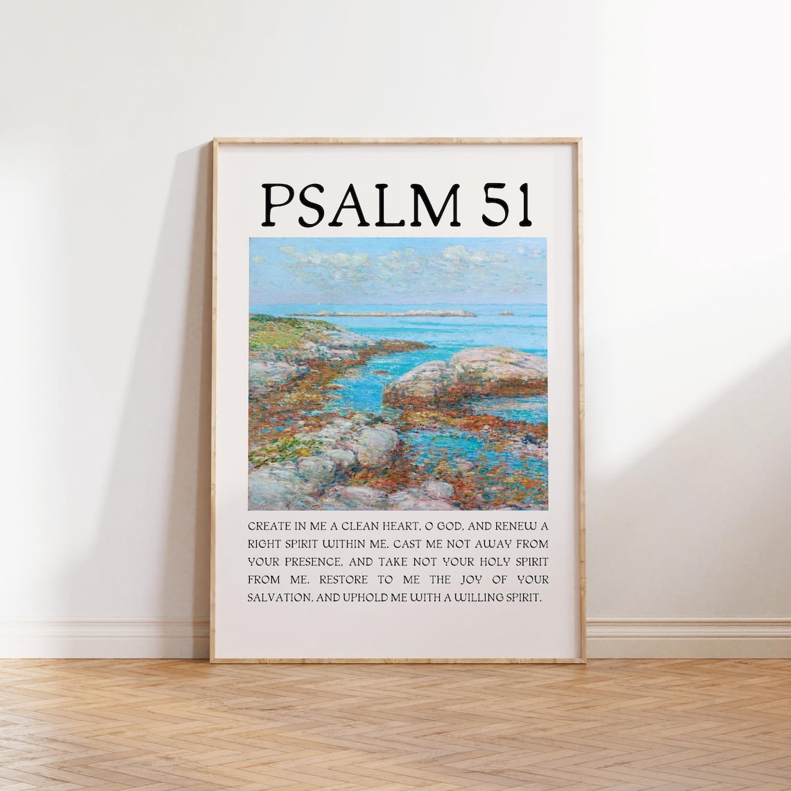 Psalm 51 Christian Wall Art Bible Verse Quote Wall Art Minimalist ...