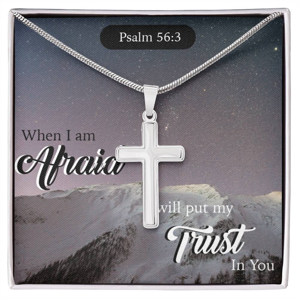 Psalm 563 - Cross Necklace - Artisan Cross Necklace - Gift Box ...