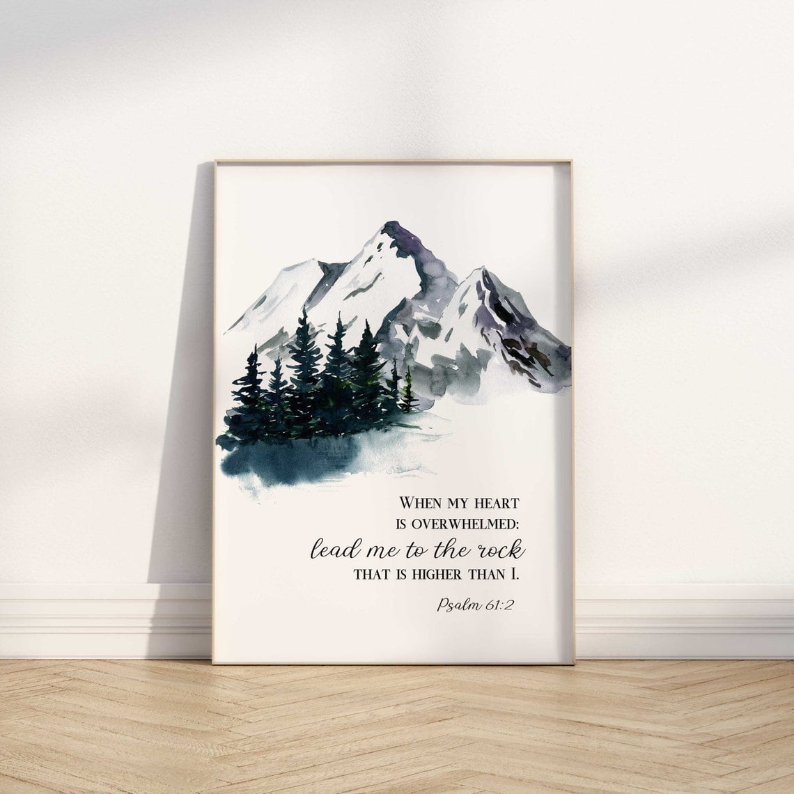 Psalm 61:2 Lead Me To The Rock Bible Verse Printable Wall Art, Modern ...