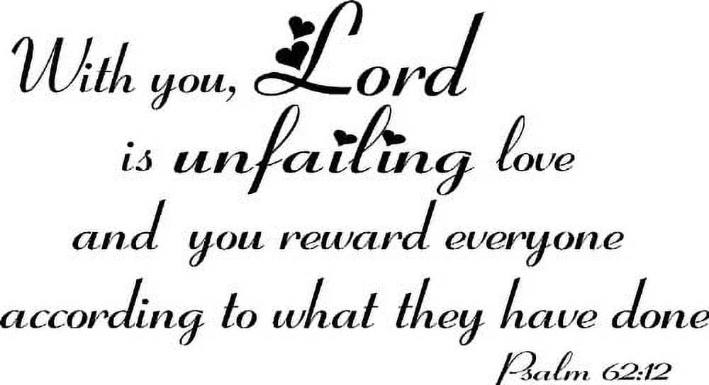 Psalm 62:12, Bible Verse Vinyl Wall Decal by Scripture Wall Art, 11"x22 ...