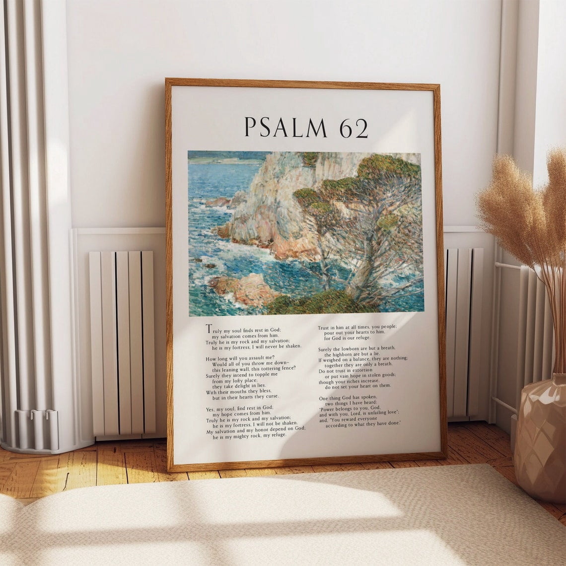 Psalm 62 Scripture Wall Art Prayer Poster - Sacred Serenity Bible Verse ...