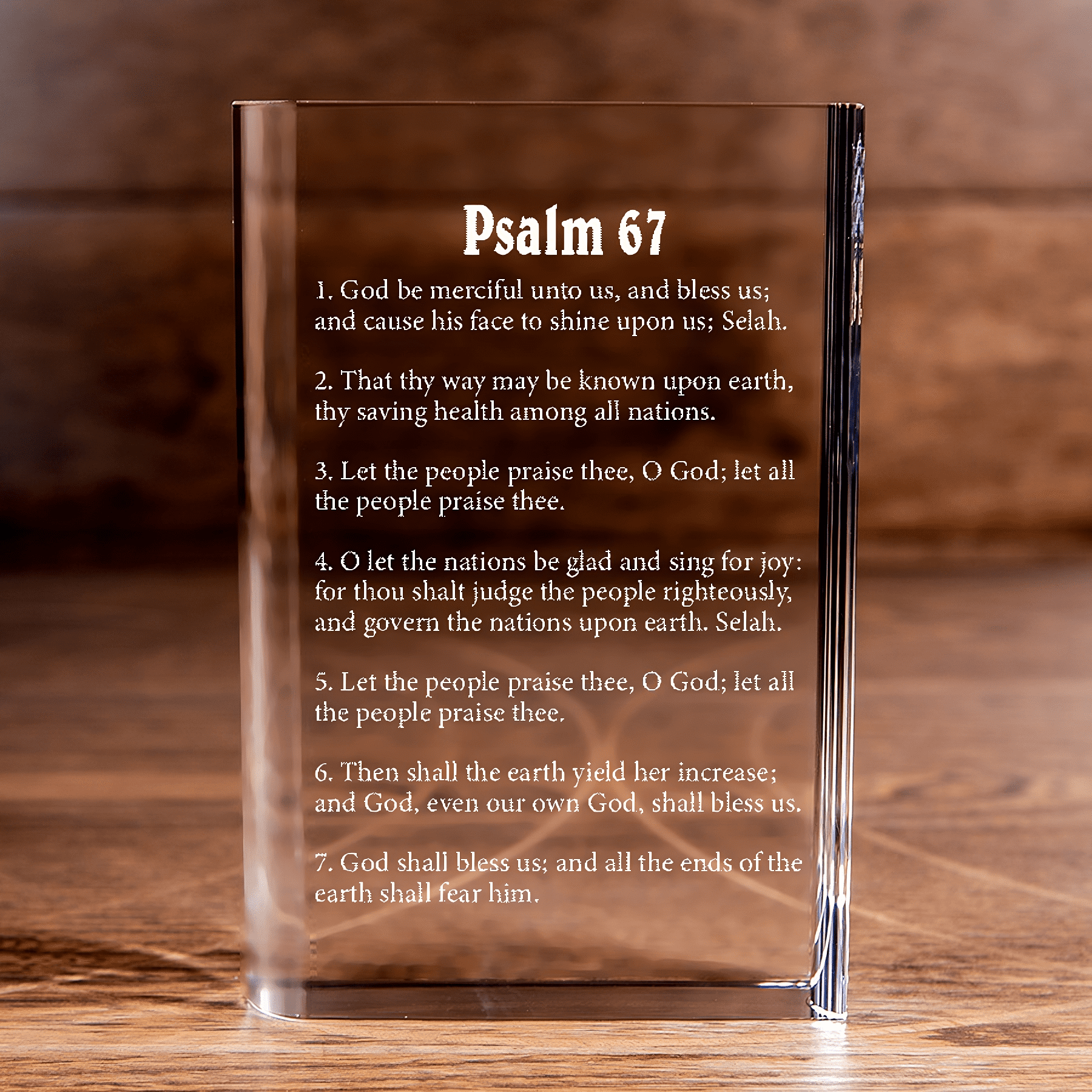 Psalm 67 Laser Engraved Crystal Book - Elegant Religious for Devoted ...