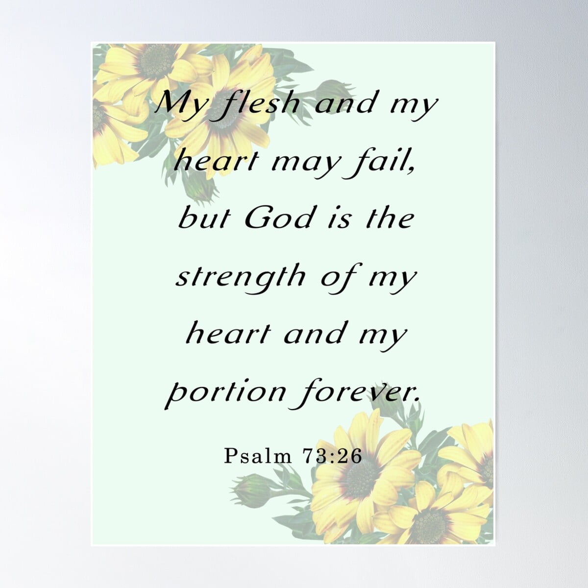 Psalm 73:26, Bible Verse Poster Wall Art, Modern Wall Decor For Living ...