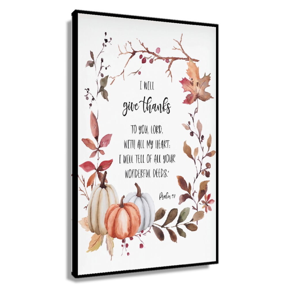 Psalm 9 1 Give Thanks To You Bible Verse Print, Printable Wall Art ...