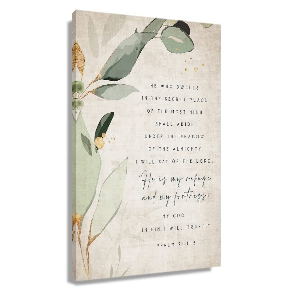 Psalm 91 1 Bible Verse Wall Art Prayer Poster Scripture Wall Decorative ...