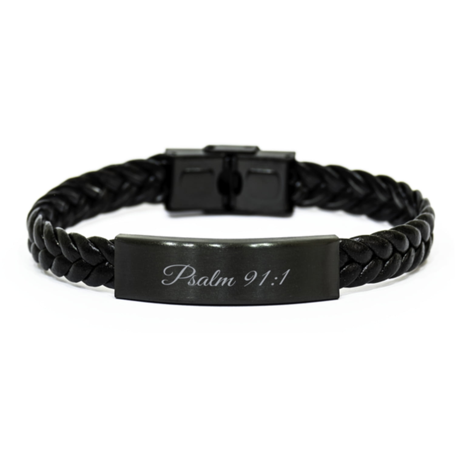 Psalm 91 1 Bracelet Braided Leather - Walmart.com