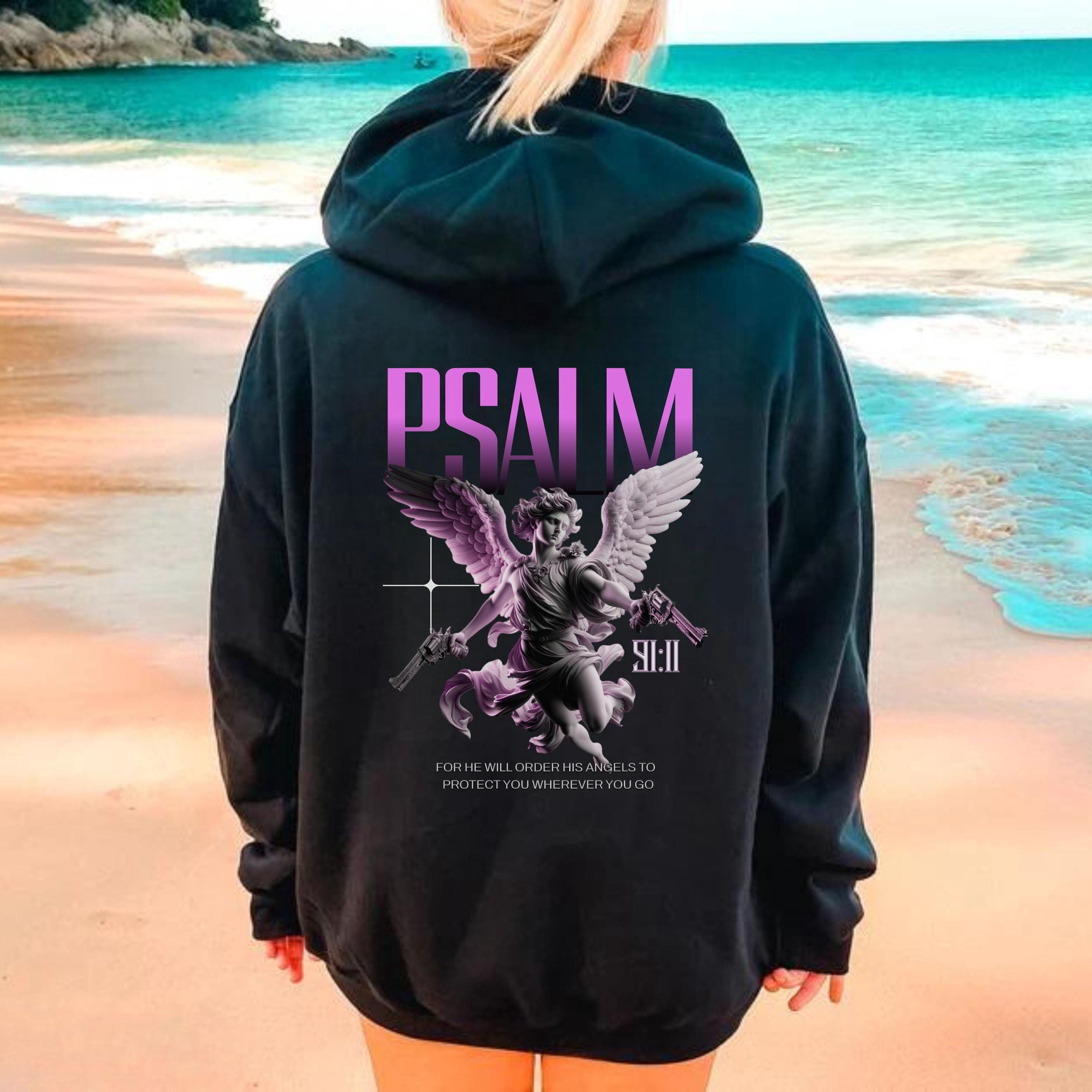 Psalm 91 Angel Hoodie: Christian Bible Verse Hoodie - Walmart.com