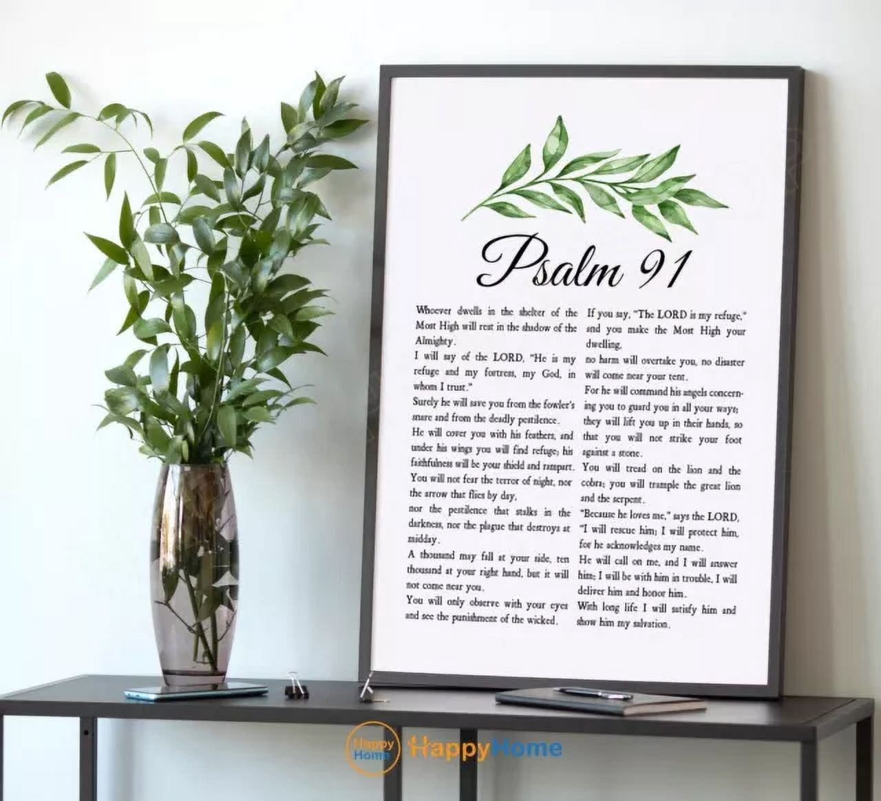 Psalm 91 Bible Verse Wall Art He Who Dwells In The Shelter Scripture ...