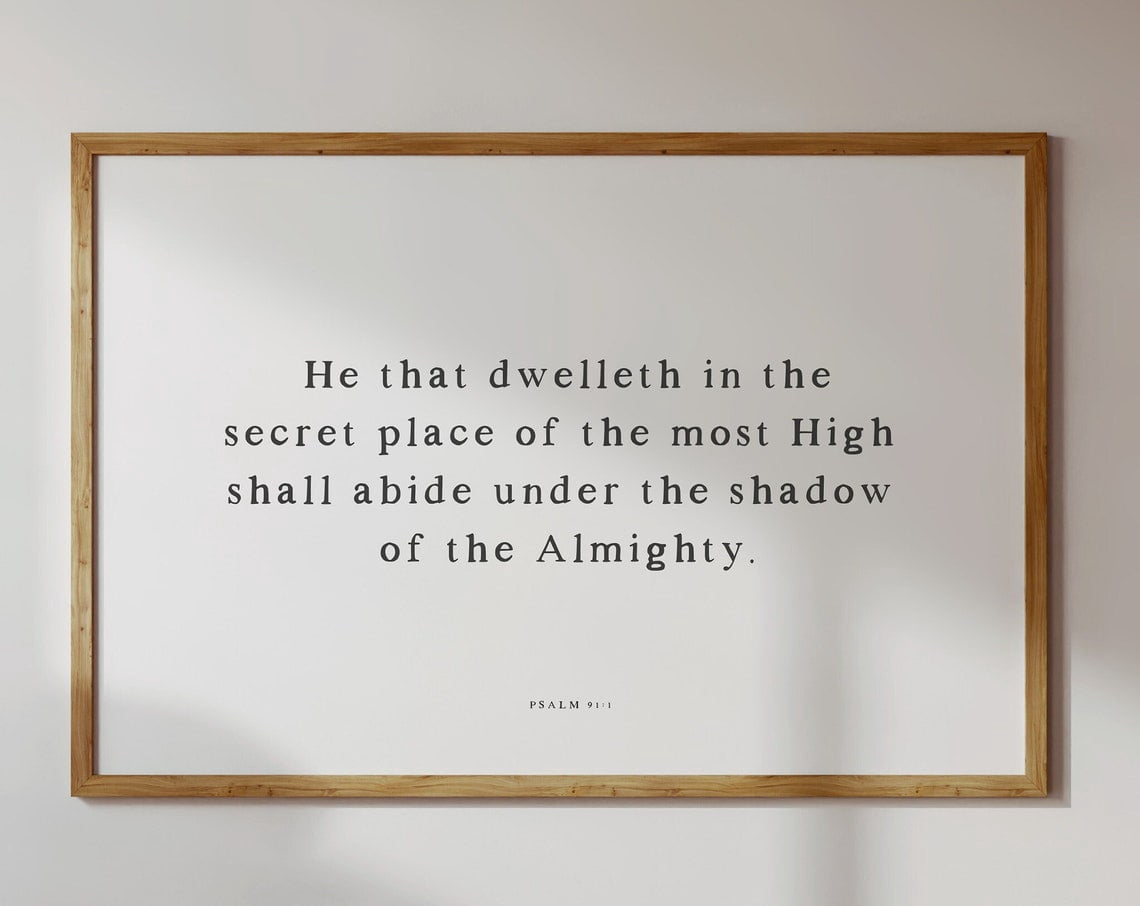 Psalm 91, Bible Verse Wall Art, Modern Christian Art, Bible Verse ...