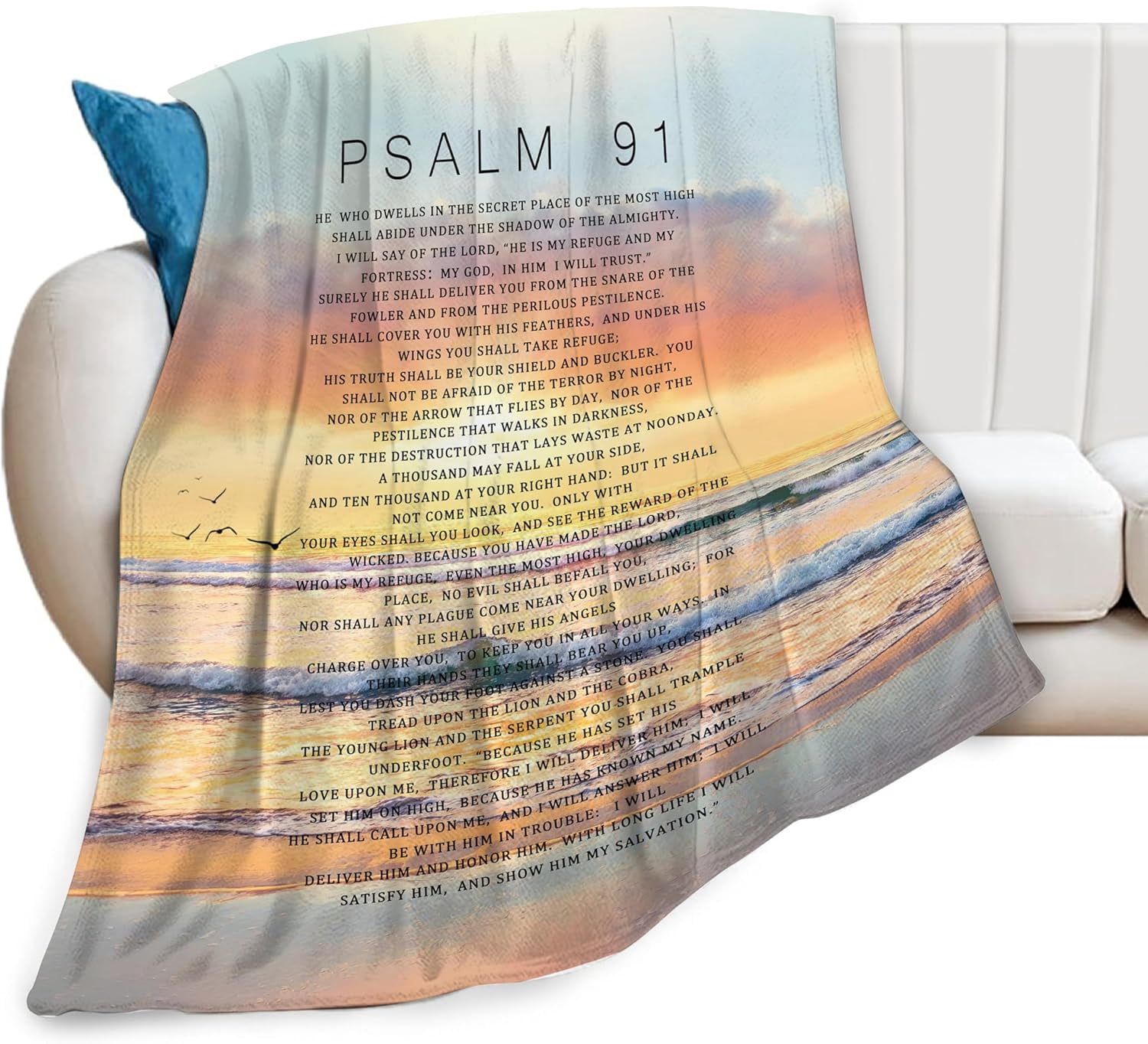 Psalm 91 Blanket Christian Gifts Religious Bible Verse Scripture Throw ...
