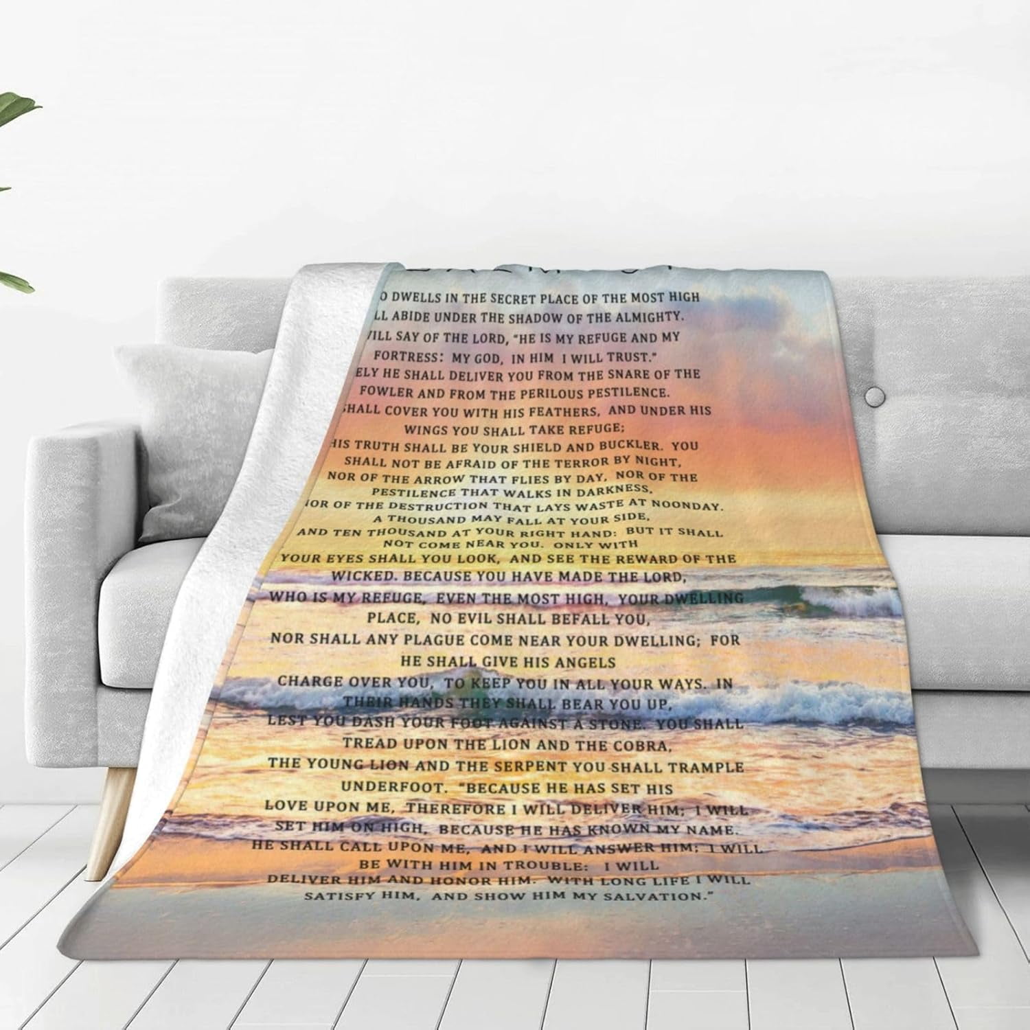 Psalm 91 Blanket Christian Gifts Religious Bible Verse Scripture Throw ...