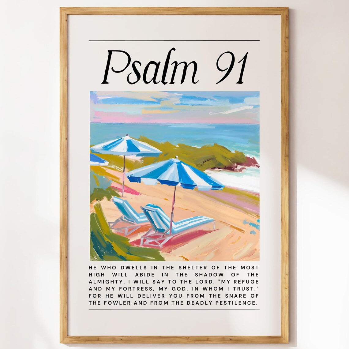 Psalm 91 Christian Poster, Christian Wall Art,Coastal Granddaughter ...