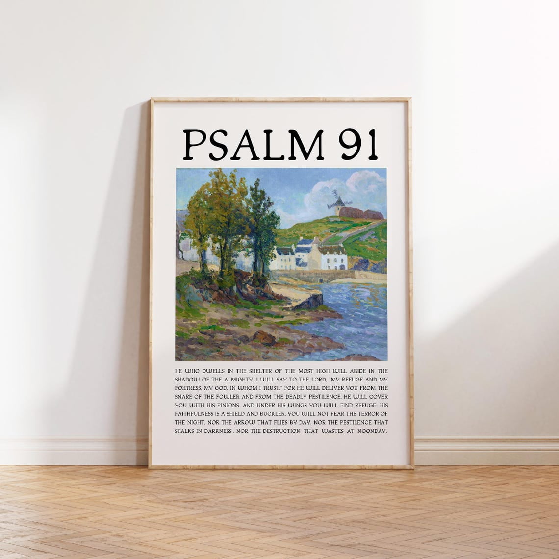 Psalm 91 Christian Wall Art Bible Verse Quote Wall Art Minimalist ...