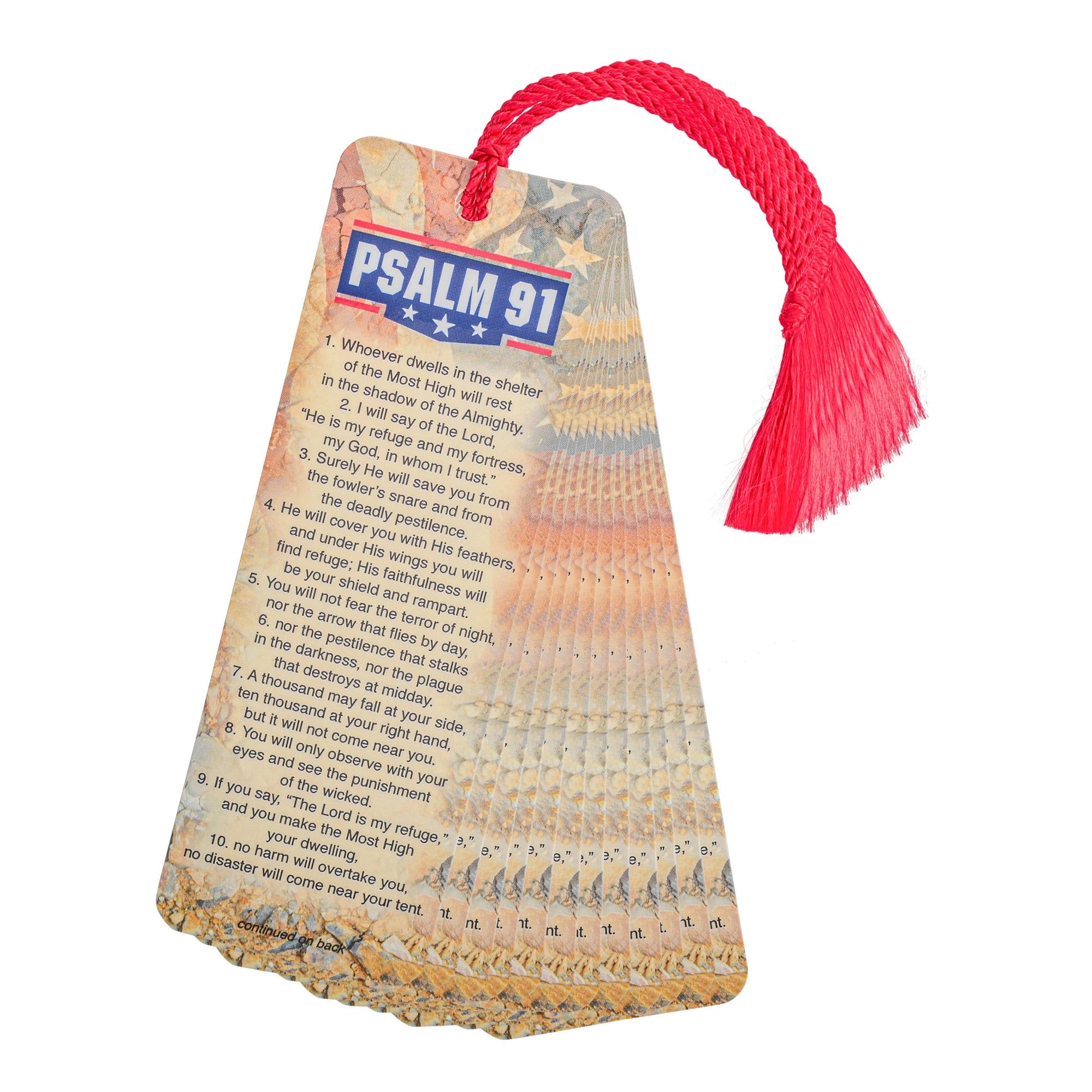 Psalm 91 Full Verse American Flag Cardstock Tassel Bookmarks, Pack of ...