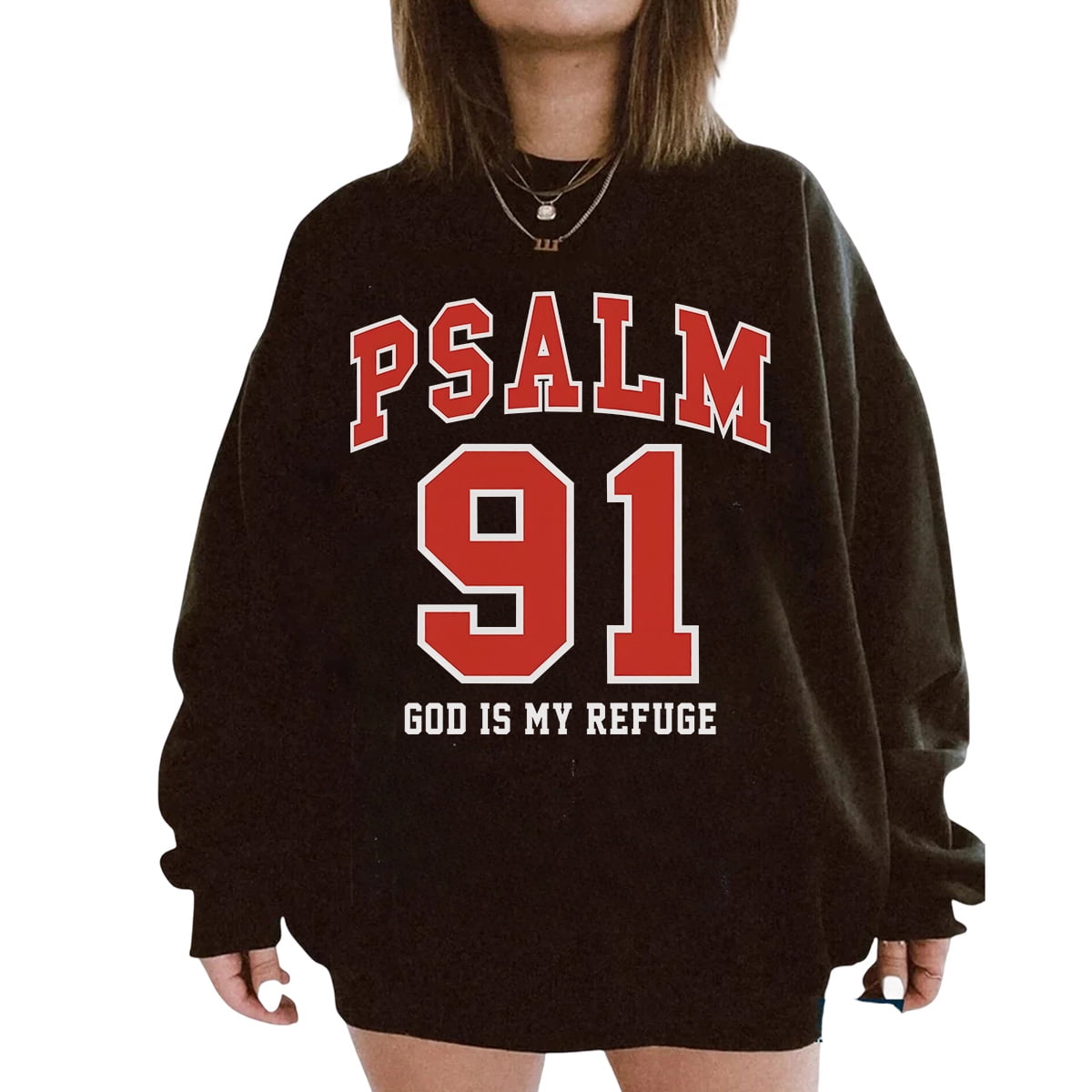 Psalm 91 God Is My Refuge Christian Sweatshirt – Bible Verse Faith ...