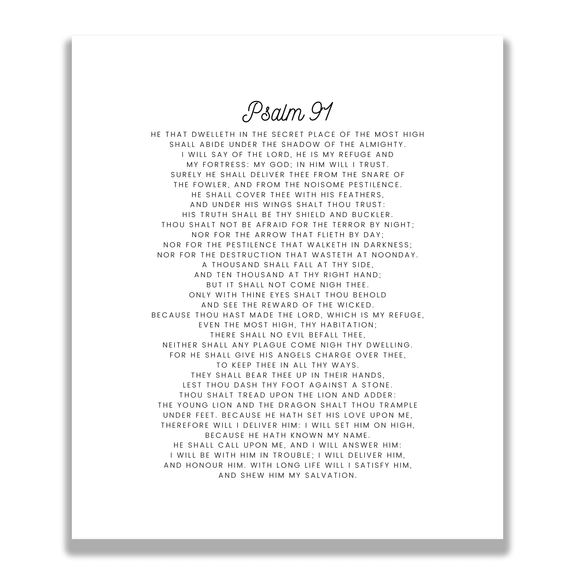 Psalm 91 KJV Precut Fabric Panel - Walmart.com