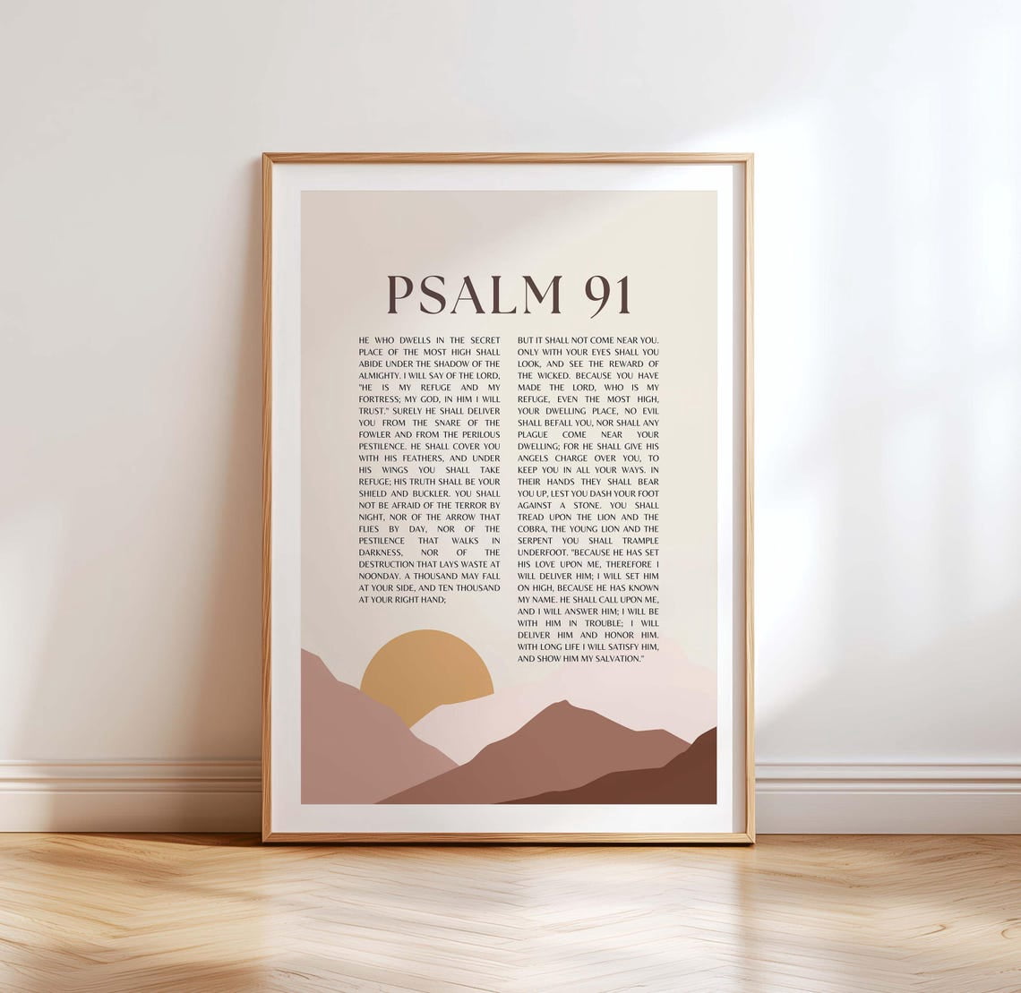Psalm 91 Scripture Christian Wall Art Set, Unframed Paper Print Size ...