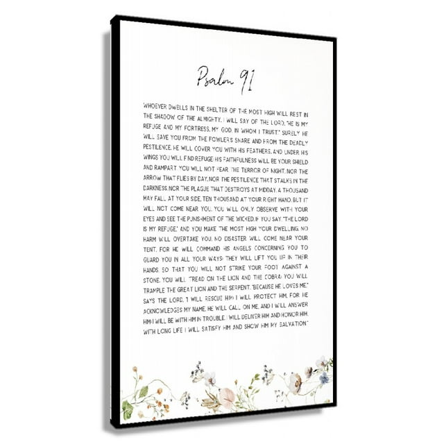 Psalm 91 Scripture Wall Art Bible Verse Wall Art Christian Home Decor ...