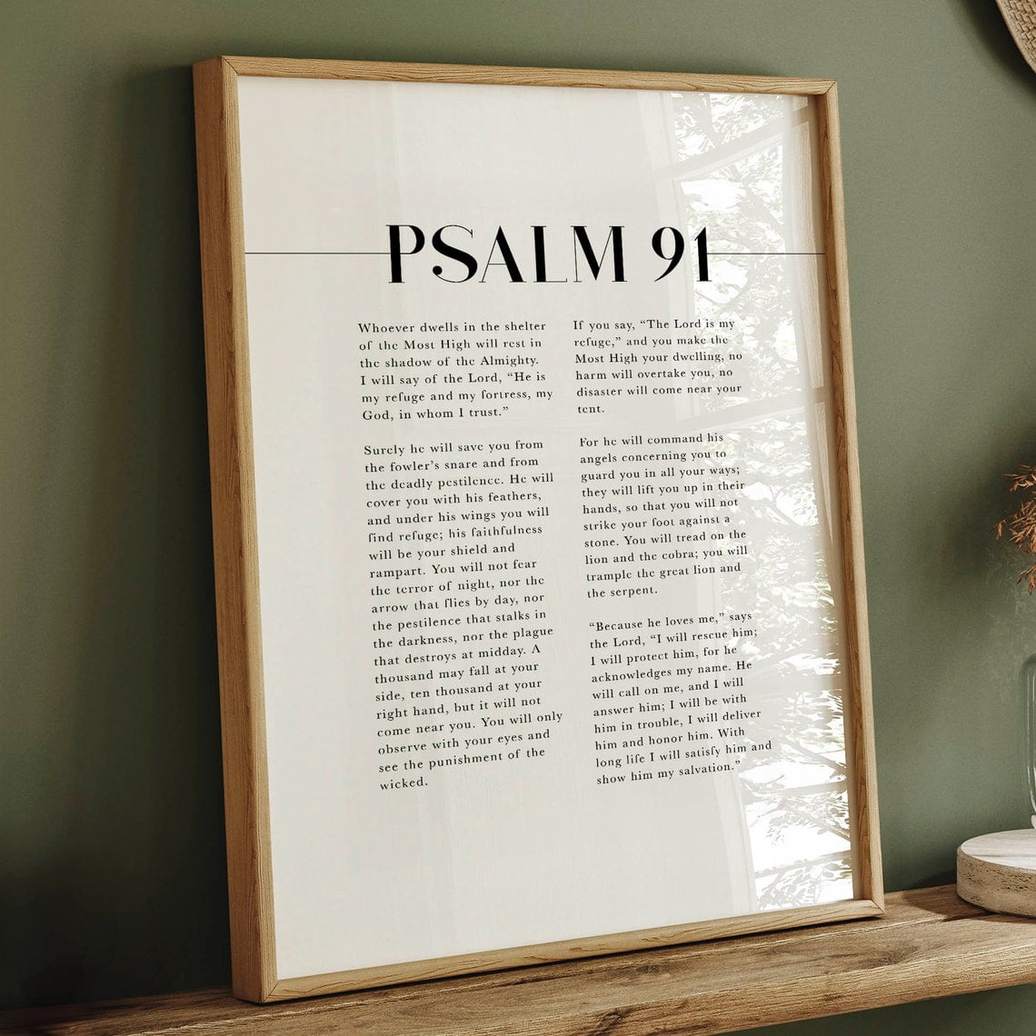 Psalm 91 Scripture Wall Art Christian Home Decor Large Modern Elegant ...