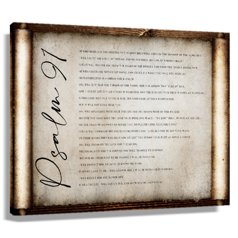 Psalm 91 Wall Art Bible Verse Poster Artwork Modern House Decor ...