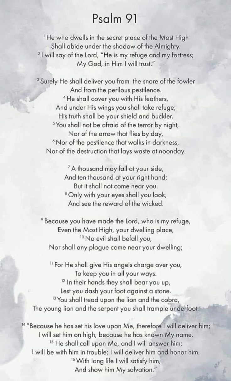 Psalm 91 Wall Art Poster Bible Verses Wall Decor Christian Wall Art ...