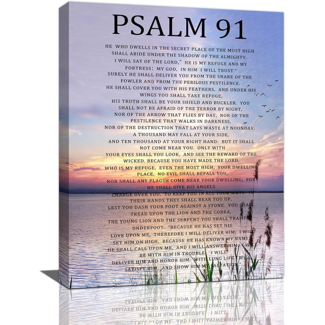 Psalm 91 Wall Art Scripture Pictures Wall Decor Bible Verse Canvas ...