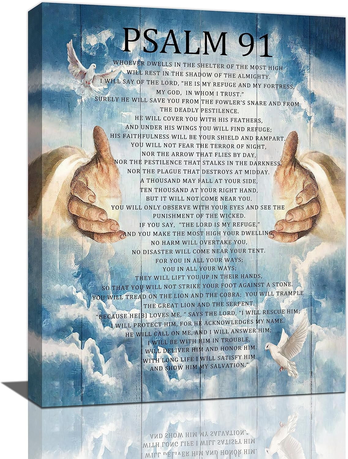 Psalm 91 Wall Art Scripture Pictures Wall Decor Bible Verse Canvas ...