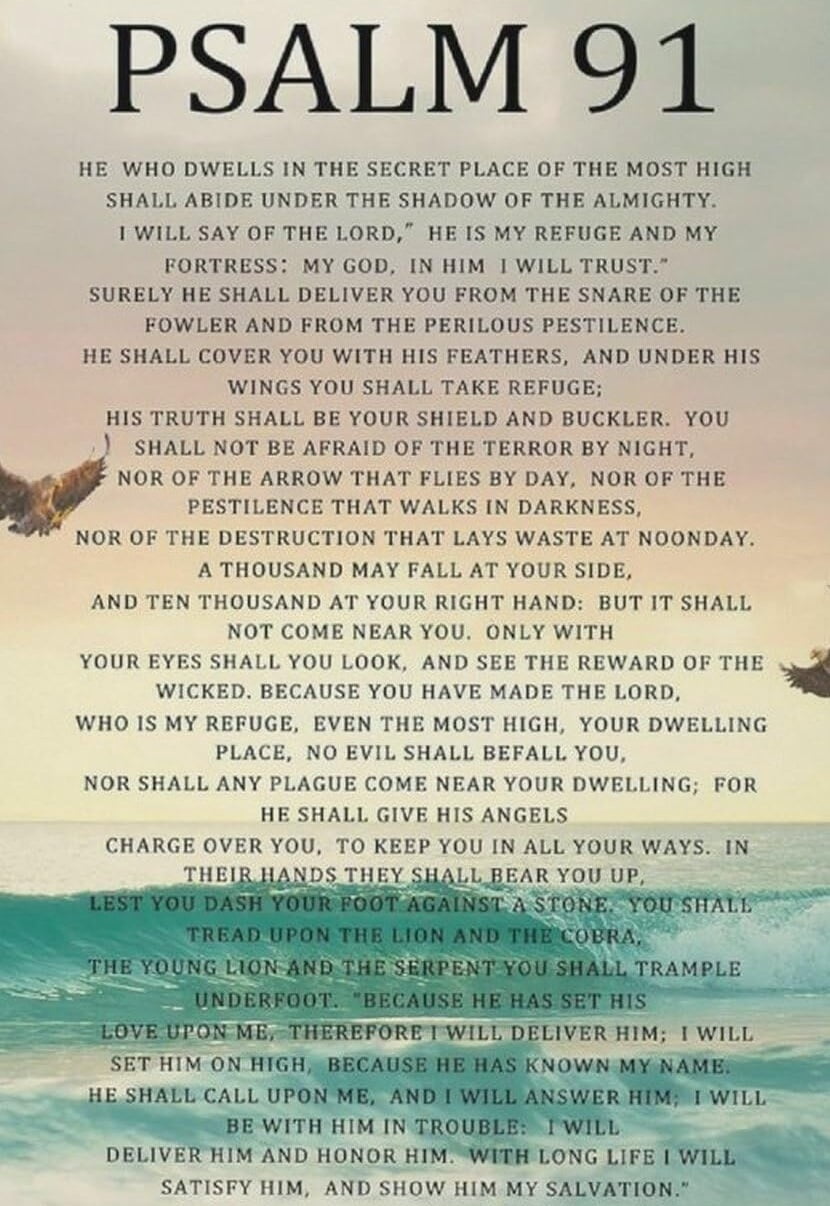 Psalm 91 Wall Art Scripture Pictures Wall Decor Bible Verse Painting ...