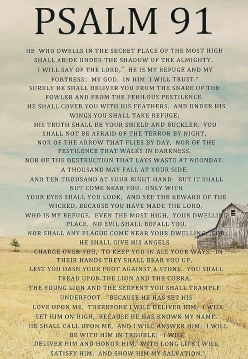 Psalm 91 Wall Art Scripture Pictures Wall Decor Bible Verse Painting ...
