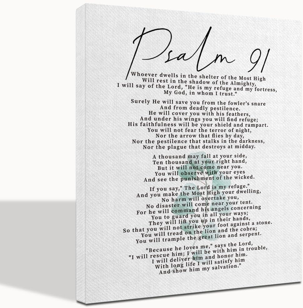 Psalm 91 Wall Art poster Bible Verses Wall Decor Christian Wall Art ...