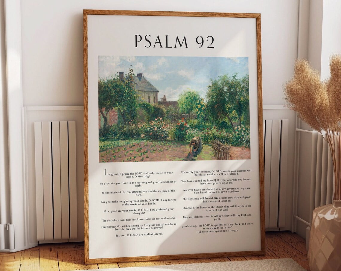 Psalm 92 Wall Art Bible Poster - Inspire Your Home And Office With ...